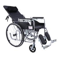 China Portable Folding Manual Wheelchair 100kg Capacity 20 inch Rear Wheel Hand Push Disabled Transport for sale