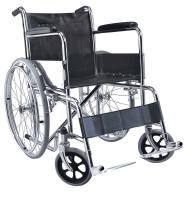 China Portable Folding Manual Wheelchair 100kg Capacity 20 inch Rear Wheel Hand Push Disabled Transport for sale