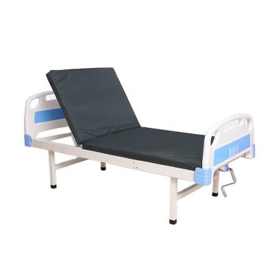 China One Crank Hospital Bed ABS Metal Medical Bed 200x90x50cm with Mattress 150kg Capacity for sale