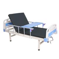 China Manual Single Crank Homecare Medical Bed 2000mm Length with Dining Table Back Lifting 150kg Capacity for sale