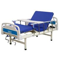China CE Double Crank Manual Medical Bed Multifunctional Adjustable Hospital Bed for Seniors 6 Pillar Guardrail for sale