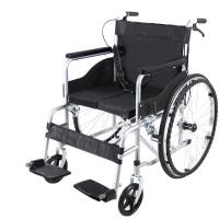 China Electroplated Carbon Steel Hospital Transfer Chair 24 Inch Solid Wheel Four Brakes 100kg Capacity for sale