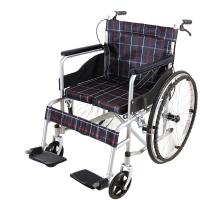 China Electroplated Carbon Steel Hospital Transfer Chair 24 Inch Solid Wheel Four Brakes 100kg Capacity for sale