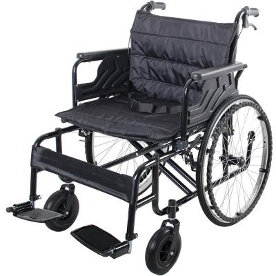 China Heavy Duty Paralyzed Patient Transfer Wheelchair 150kg Capacity Thickened Frame 24 Inch Rear Wheel for sale