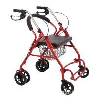 China Aluminum Alloy 4 Wheel Rollator Walker with 120kg Capacity and 15cm Wheels for sale