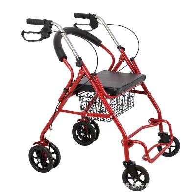 China Aluminum Alloy 4 Wheel Rollator Walker with 120kg Capacity and 15cm Wheels for sale