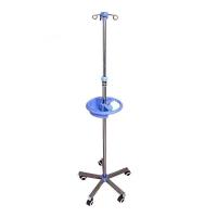China 205cm Stainless Steel IV Pole Multi Hook Portable Infusion Stand Hospital for sale