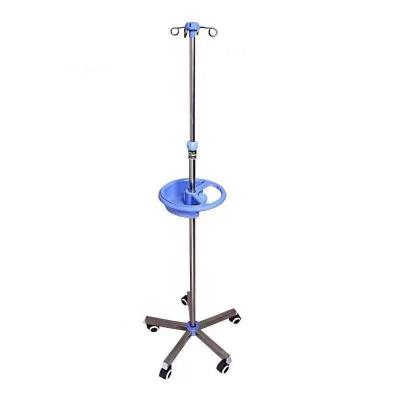 China 205cm Stainless Steel IV Pole Multi Hook Portable Infusion Stand Hospital for sale
