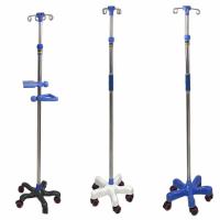 China 205cm Stainless Steel IV Pole Multi Hook Portable Infusion Stand Hospital for sale