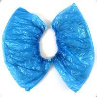 China Anti Slip PE Medical Shoe Covers 3g Cleanroom Disposable Foot Booties 150x400mm Blue for sale