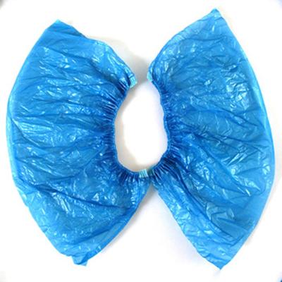 China Anti Slip PE Medical Shoe Covers 3g Cleanroom Disposable Foot Booties 150x400mm Blue for sale