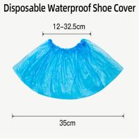 China Anti Slip PE Medical Shoe Covers 3g Cleanroom Disposable Foot Booties 150x400mm Blue for sale