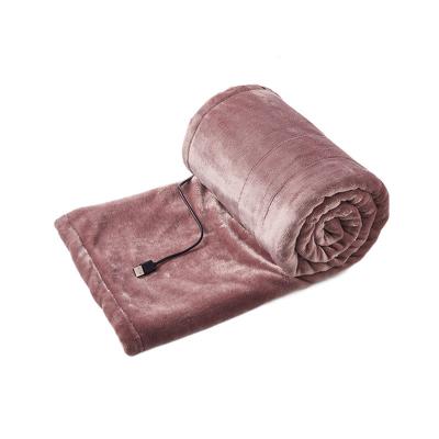 China 45-55°C Electric Heated Throw Blanket Soft Plush Washable USB 3 Temperature Levels for sale