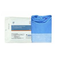 China Disposable SMS Medical Surgical Gown Breathable Blue Non Woven 100 Pcs for sale