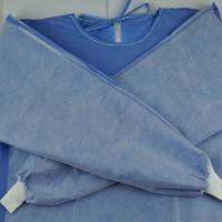 China Disposable SMS Medical Surgical Gown Breathable Blue Non Woven 100 Pcs for sale