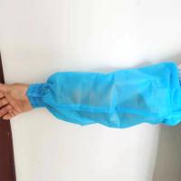 China PP Nonwoven Disposable Arm Sleeves Oil Proof Dirt Proof 40cm Length Blue for sale