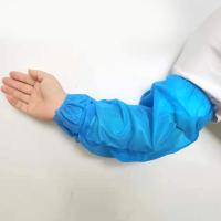 China PP Nonwoven Disposable Arm Sleeves Oil Proof Dirt Proof 40cm Length Blue for sale