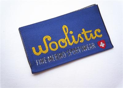 China Blue Business Clothing Labels Sew On Personalized Clothing Labels for sale