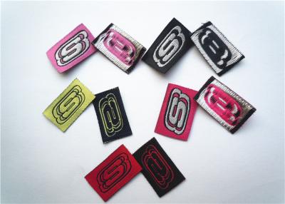 China Washable Clothing Label Tags / Custom Clothing Woven Label Green for sale
