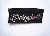 China Washable Clothing Label Tags / Custom Clothing Woven Label Green for sale