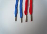 China Polyster Thin Flat Shoe Laces Plastic Tip Washable With No Slip for sale