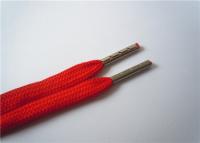 China Polyster Thin Flat Shoe Laces Plastic Tip Washable With No Slip for sale