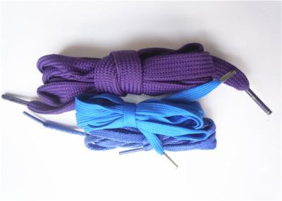 China Long Polyester Colored Elastic Shoe Laces , Waxed Shoe Laces Flat for sale