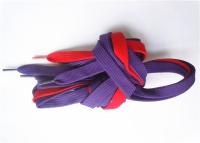 China Long Polyester Colored Elastic Shoe Laces , Waxed Shoe Laces Flat for sale