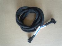 China Black Elastic Waist Pulling Waxed Cotton Cord Pants With Plastic Tips for sale