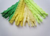 China Custom Length Double Sided Sewing Notions Zippers , Nylon Lace Zipper For Clothes for sale