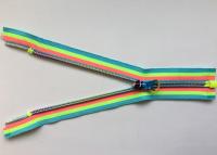 China Rainbow Coloured Cotton Webbing Straps Gradient Teeth Zipper With Original for Garment for sale