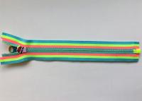 China Rainbow Coloured Cotton Webbing Straps Gradient Teeth Zipper With Original for Garment for sale