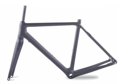 China Toray 700 Full Carbon Fiber Cyclocross Frame 700c Thru Axel 142MM Flat Mount for sale