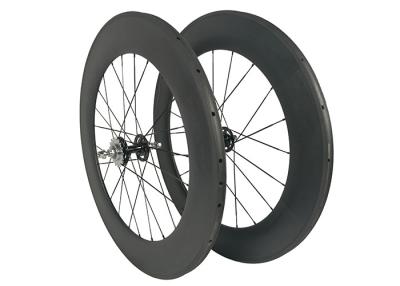 China Toray 700 Carbon Track Bike Wheels 23mm Width 700c Tubular Clincher 88mm Fixed Gear for sale
