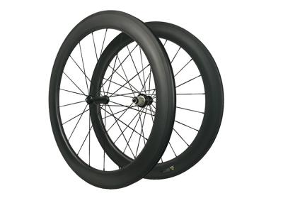 China 700C Toray 700 Carbon Road Bike Wheels 60MM 23MM Width For Straight Pull R36 Hub for sale