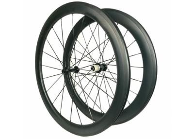 China Alloy Black Hub Carbon Road Bike Wheels Matte / Glossy Finishing 23MM Rim Width for sale