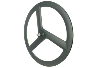 China Fixed Gear / Track Bike Carbon Spoke Wheels 700c 3 Spoke Matte / Glossy Finishing for sale
