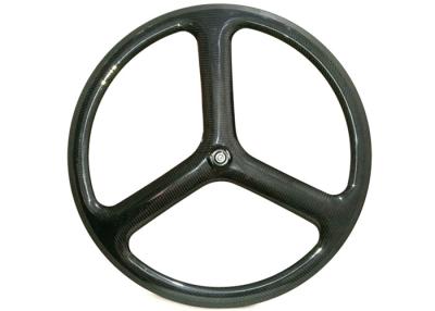 China Strong Carbon Fiber Road Wheels 700C Tri Spoke 20.5MM Width With 3K / 12K Weave for sale