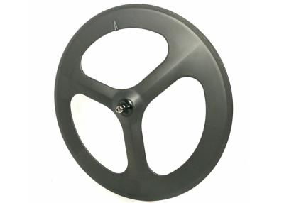China Toray 700 Track Bike Carbon Spoke Wheels 20MM Width With 3 Spoke Tri Spoke for sale