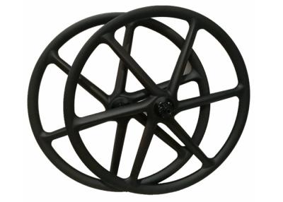 China 30MM*30MM Carbon 6 Spoke Wheels , 26 Mountain Bike Wheels Clincher With Novatec Hub for sale