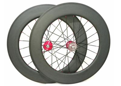 China 25mm Width Carbon Track Bike Wheels 700c 88mm Matte / Glossy Finishing for sale