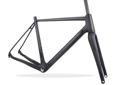China Disc Brake Carbon Cyclocross Frame , Flat Mount 700C Carbon Gravel Frame for sale