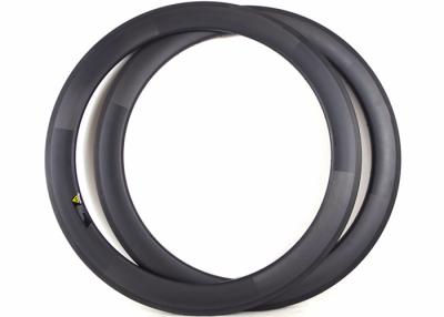 China 60MM 700C Racing Bike Rims Tubular Toray 700 / 800 With Full Carbon Fiber for sale