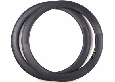 China Clincher / Tubuless Carbon Road Bike Rims 60MM 700C Lightweight With Basalt Brake for sale