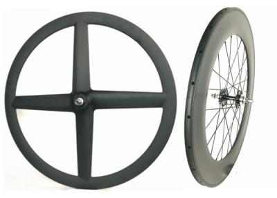 China T700 Front 4 Spoke Carbon Track Bike Wheels Rear 88MM 700C Anti High Temperature for sale