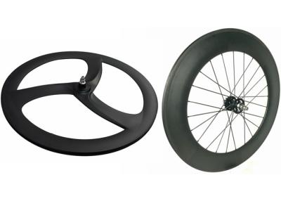 China 20MM Width Carbon Track Bike Wheels 700C Front 3 Spoke For Racing Bicycle for sale