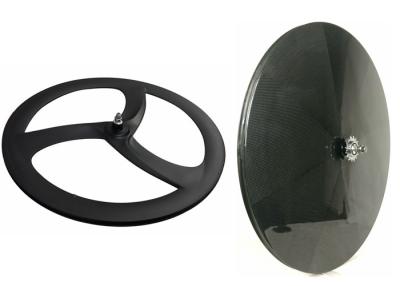 China Front  Tri Spoke Carbon Disc Wheel Tubular And Clincher 700C For Track Bicycle for sale