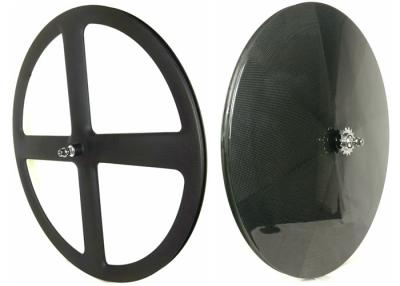 China 4 Spoke Rear Carbon 700c Disc Wheelset Tubular And Clincher Shiny / Matte Finishing for sale