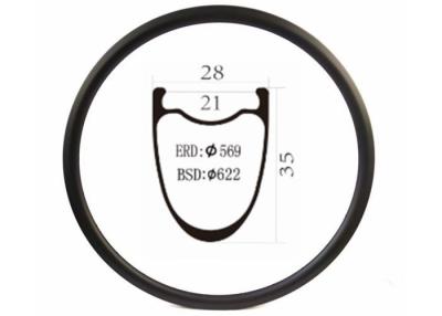 China Carbon Rims 35mm Height 28mm Width All Road Light Bicycle Wheel Rim 700c for sale