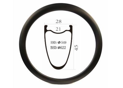 China OEM Bicycle Carbon Rim Road Wheels Bike 700c 45mm Carbon Rims Wheelset for sale